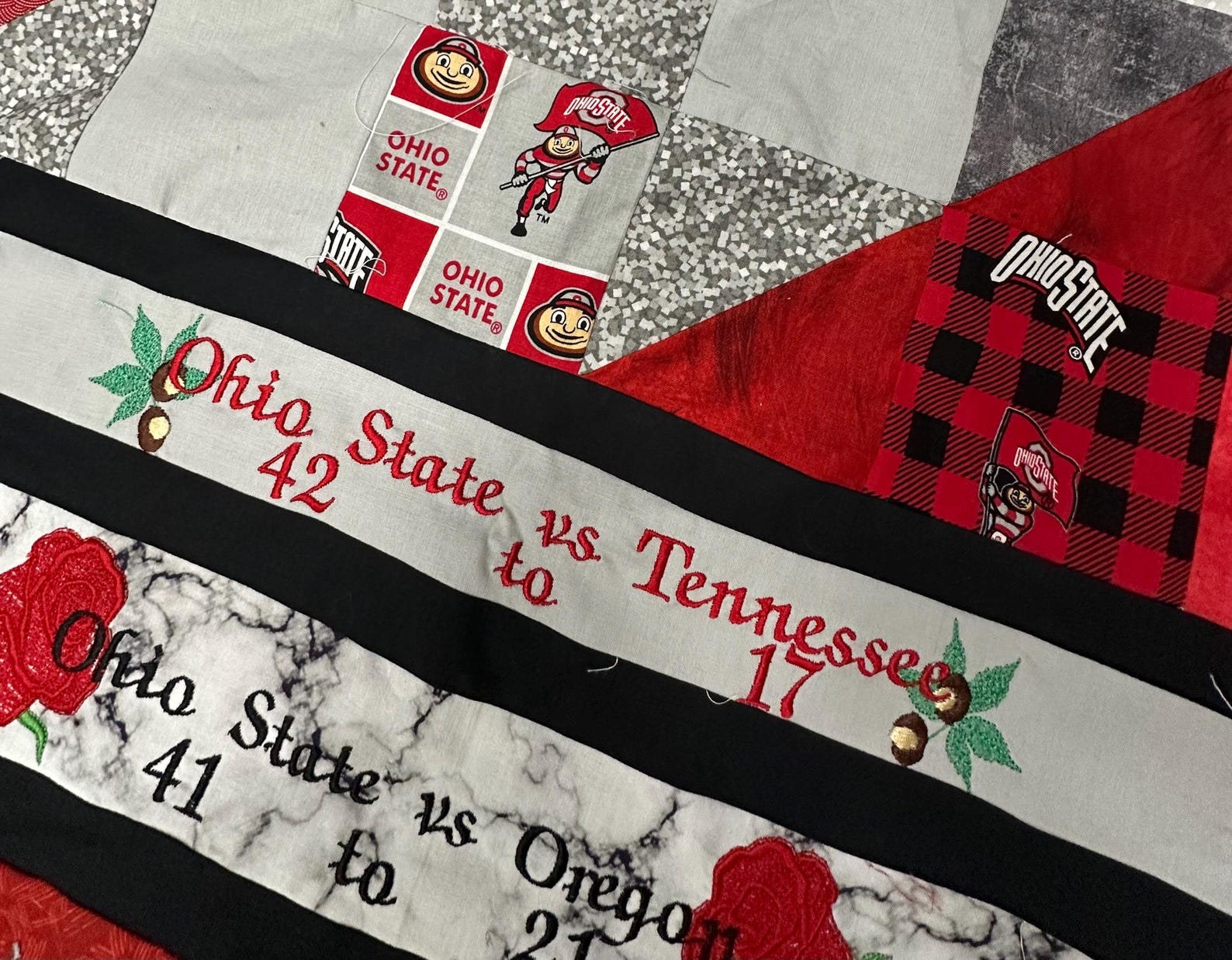 Ohio State Embroidered Quilt Kit: Precut Fabrics (74”x89”) - Etsy