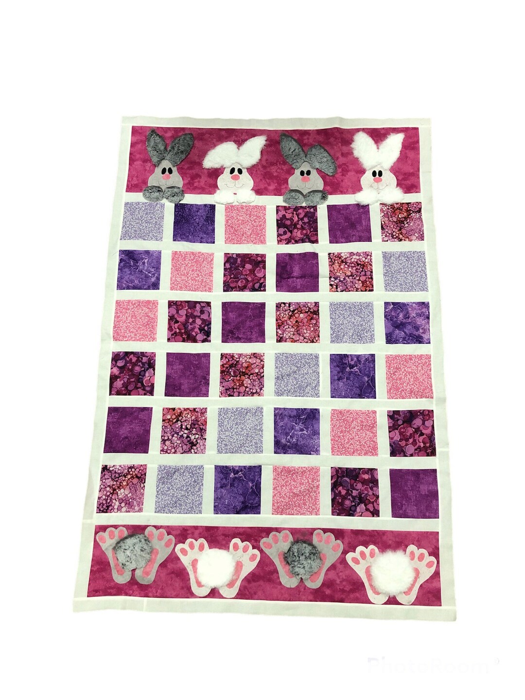 Northcott Furry Easter Bunny Appliqué Pre Cut Quilt - Etsy