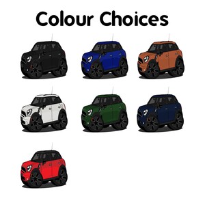 Mini Cooper Illustration Cartoon Caricature Car Picture Personalized ...