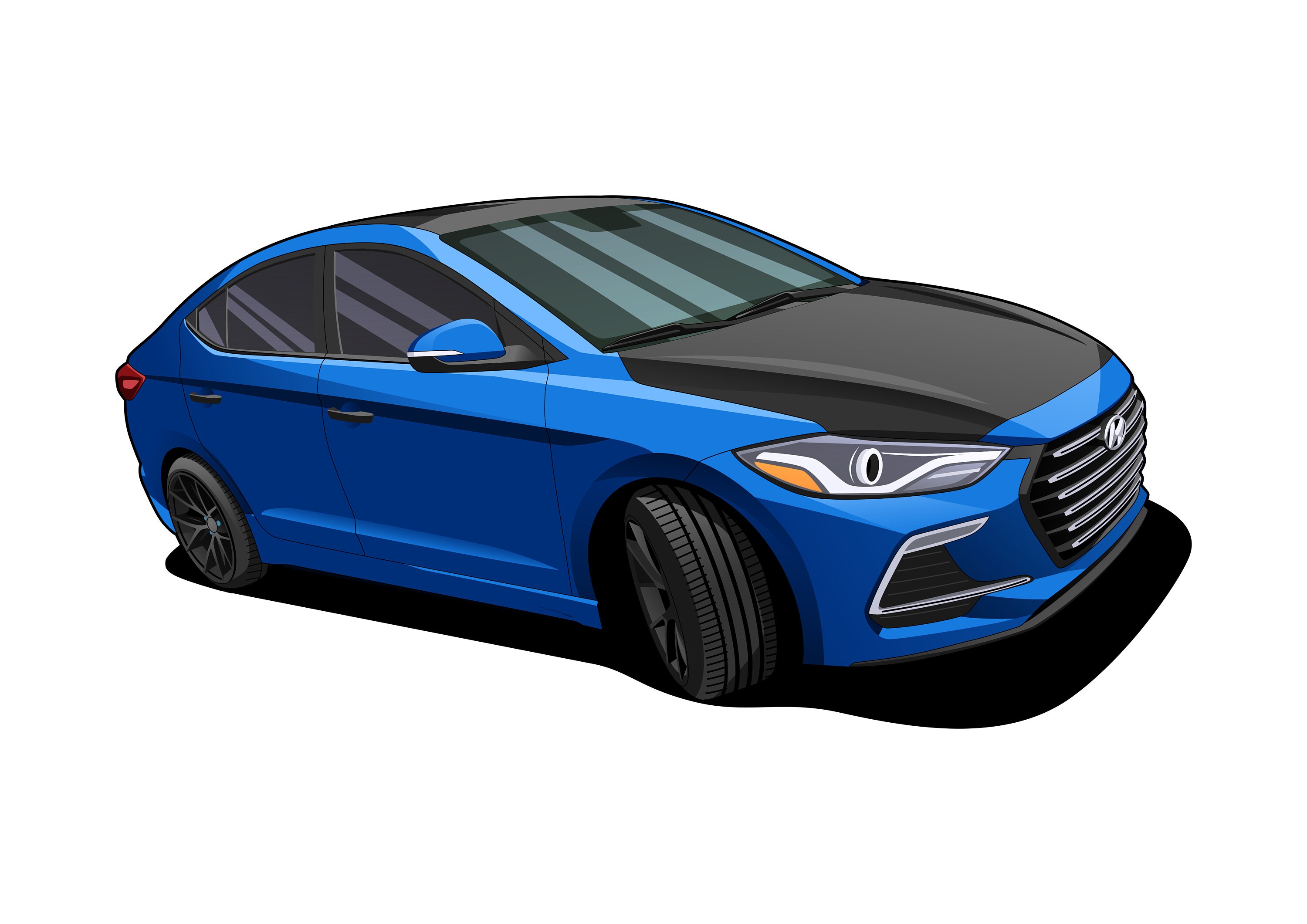 Digital Car Illustration Custom Car Photo Automotive - Etsy