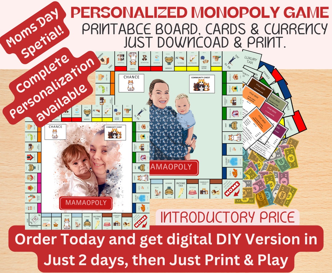 Personalized Monopoly Board Game, Custom Monopoly Fully Customised ...