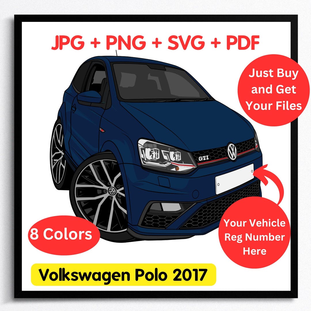 Volkswagen Polo 2017 Cartoon Caricature Car Picture Personalized Car ...