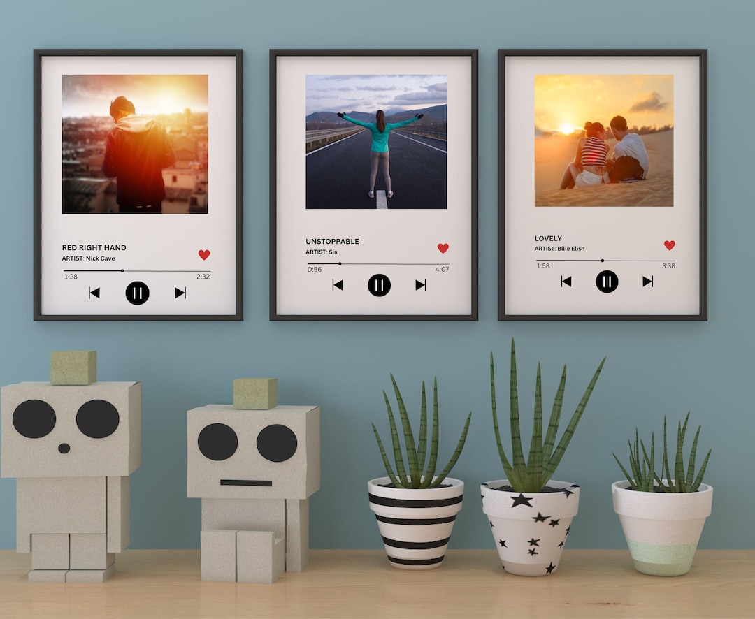 Custom Spotify Album Cover Illustration Plaque White App Wall ...