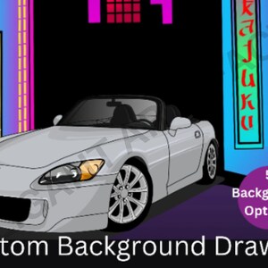 Digital Car Illustration Custom Car Photo Automotive - Etsy