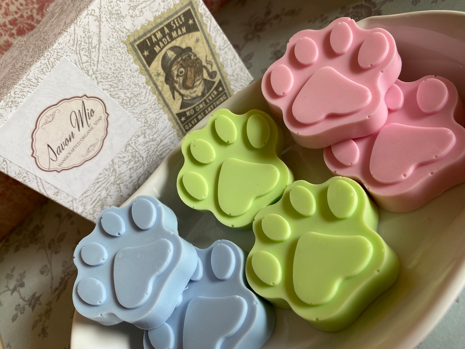 From Your Paw-py - Dog Paw Shaped Soap for Adults & Children, Blue Pink ...