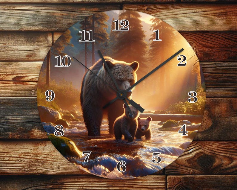 Bears - Wall Clock Design - With Numbers - PNG Design - Digital Download - Etsy
