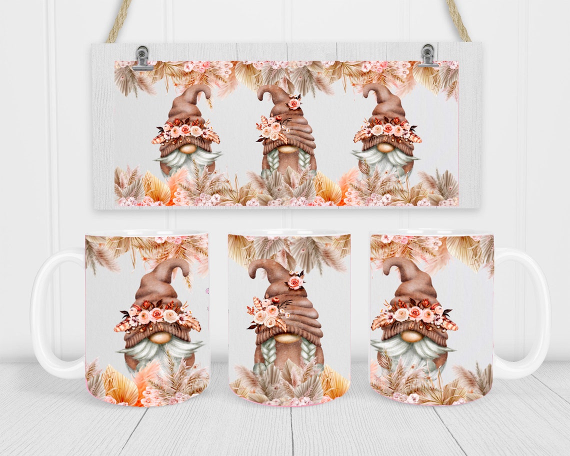 Boho Gnomes Coffee Mug Design PNG Design - Etsy