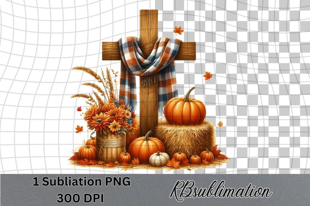 Autumn Cross 1 Watercolor Clipart - PNG Digital Clipart - Scrapbooking ...