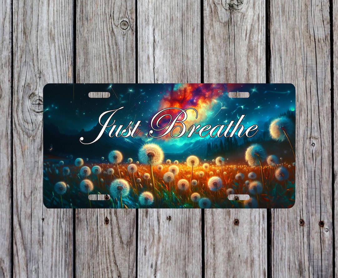 Just Breathe - License Plate Design - PNG Digital Download ...