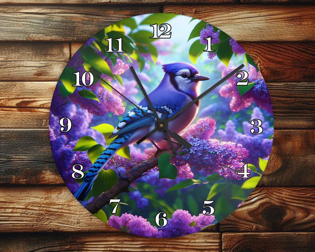Bluejay - Wall Clock Design - With Numbers - PNG Design - Digital ...