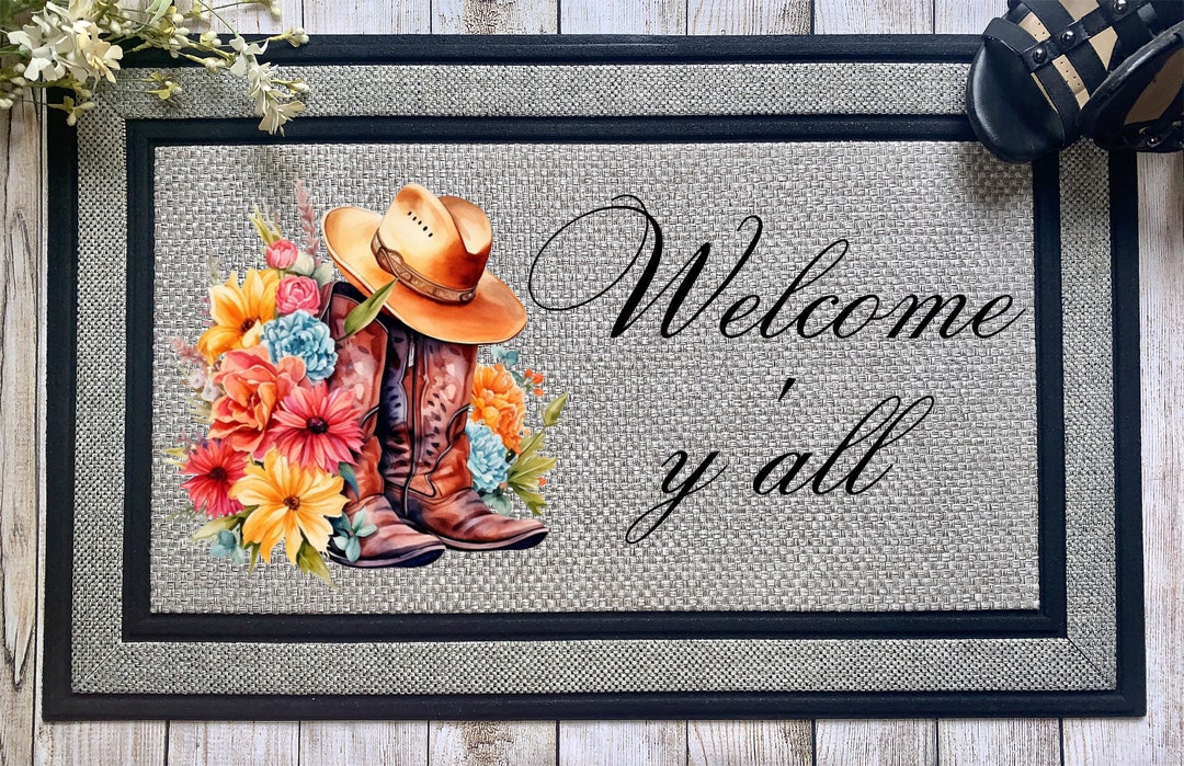 Welcome Yall- Front Door Mat Sublimation Design - Digital Download ...