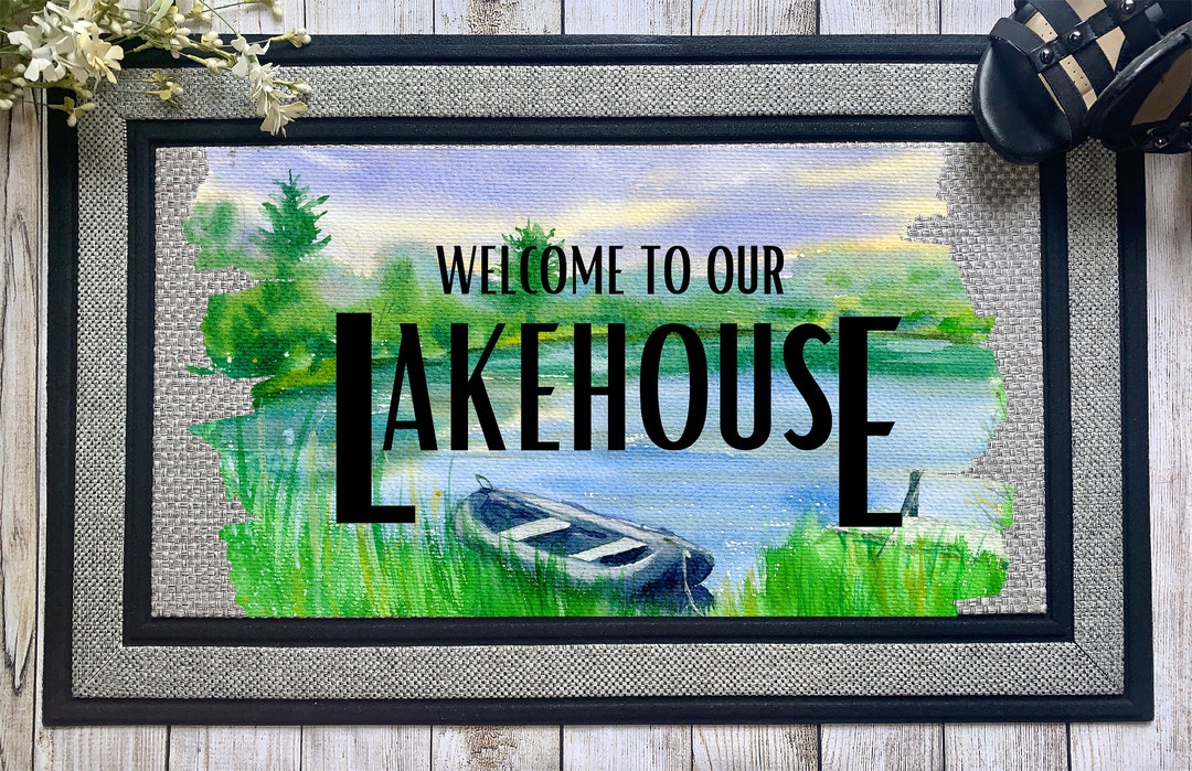 Welcome to Our Lakehouse - Front Door Mat Sublimation Design - Digital ...