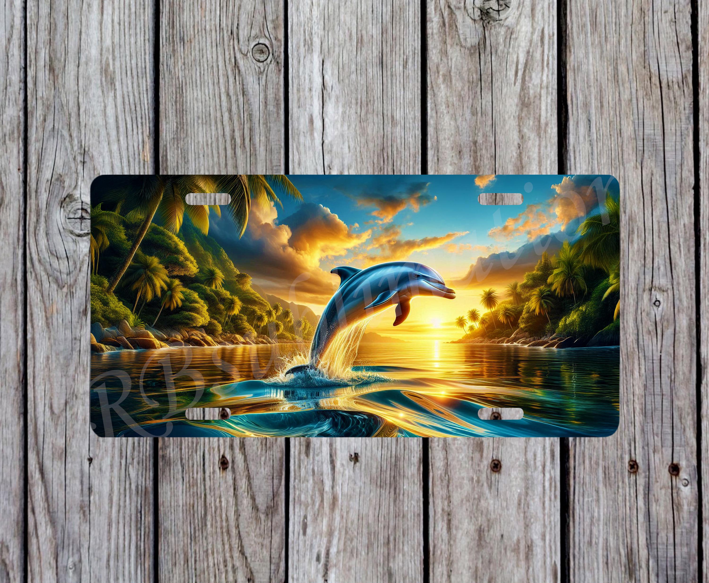 Jumping Dolphin License Plate- PNG Digital Download - Sublimation ...