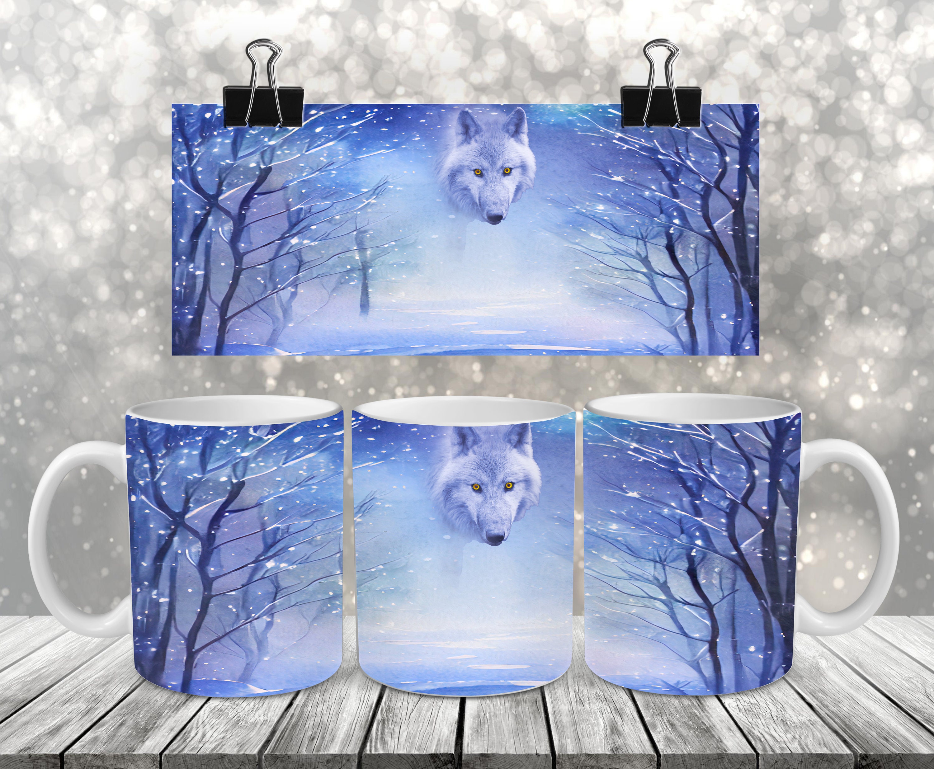 Wolf in the Woods - Coffee Mug Sublimation - Coffee Mug Wrap - PNG ...