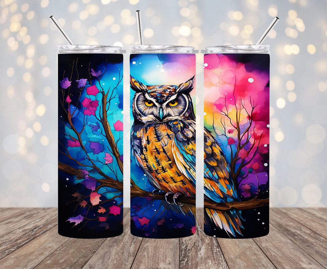 Alcohol Ink - Owl - 20oz Sublimation Tumbler - PNG Design - Digital ...