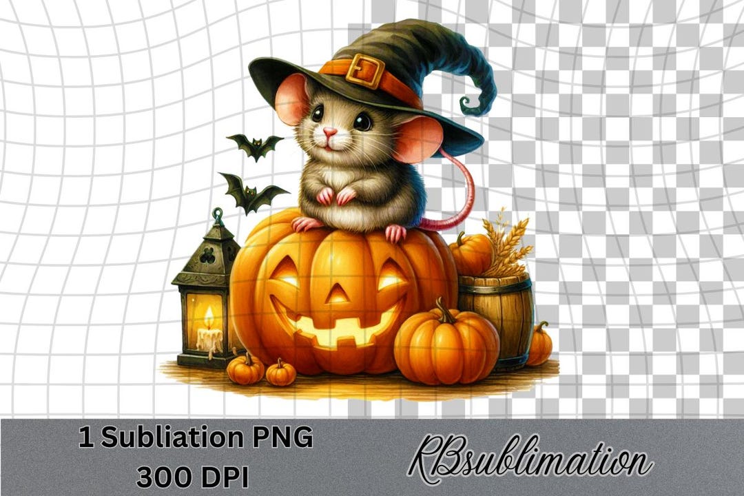 Cute Halloween Mouse- Watercolor Clipart - PNG Digital Clipart ...