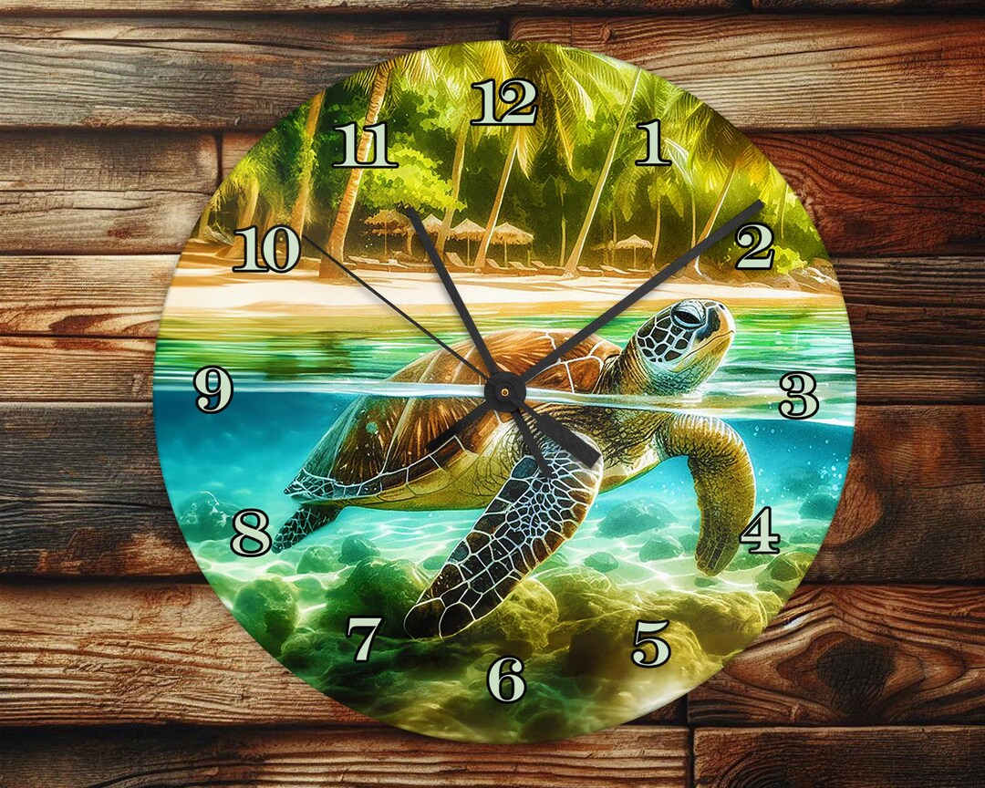 Sea Turtle - Wall Clock Design - With Numbers - PNG Design - Digital ...