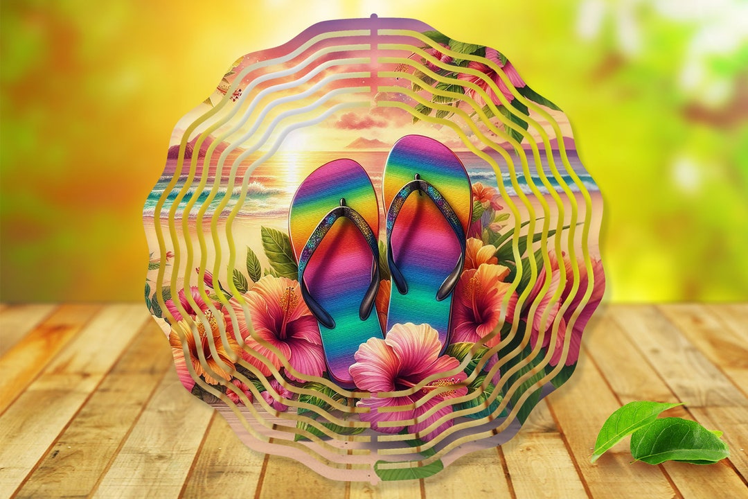 Wind Spinner Sublimation - Flip Flops - Wind Spinner Design - 10 Inch ...