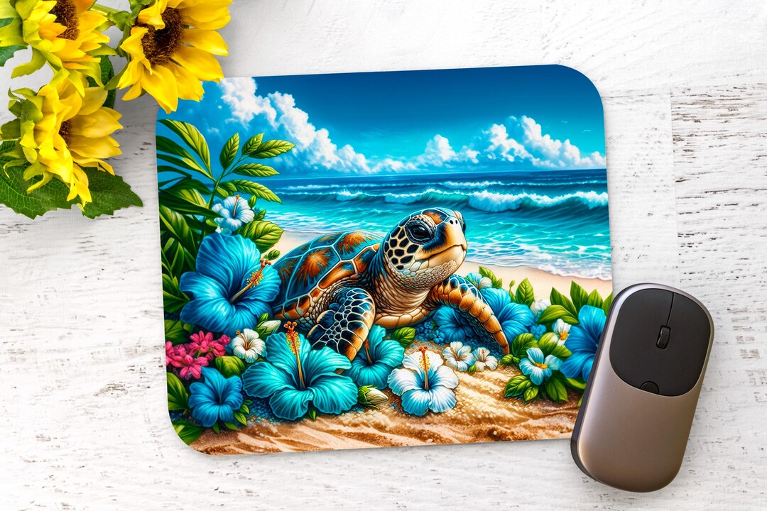Sublimation Mouse Pad - Tropical Sea Turtle - Rectangle Mouse Pad - PNG ...