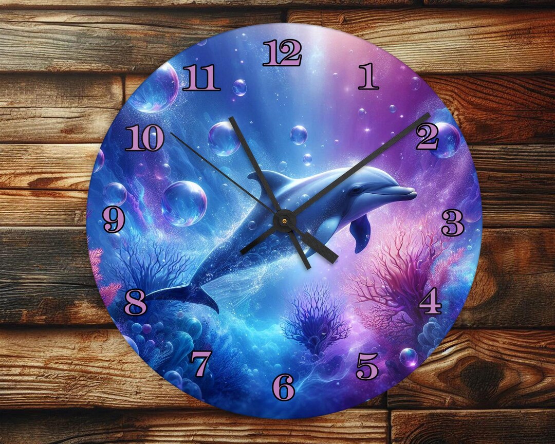 Dolphin - Wall Clock Design - With Numbers - PNG Design - Digital ...