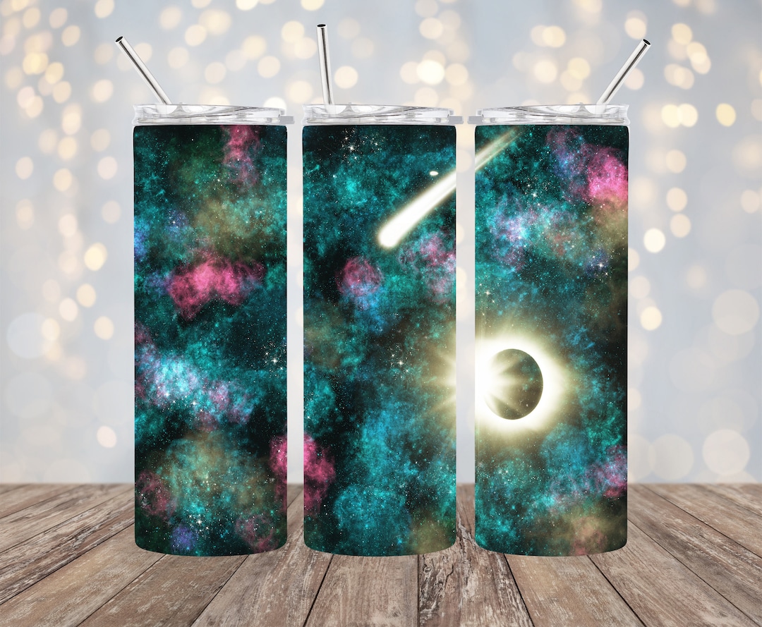 20oz Sublimation - Solar Eclipse Galaxy - Straight Tumbler Wrap - PNG ...