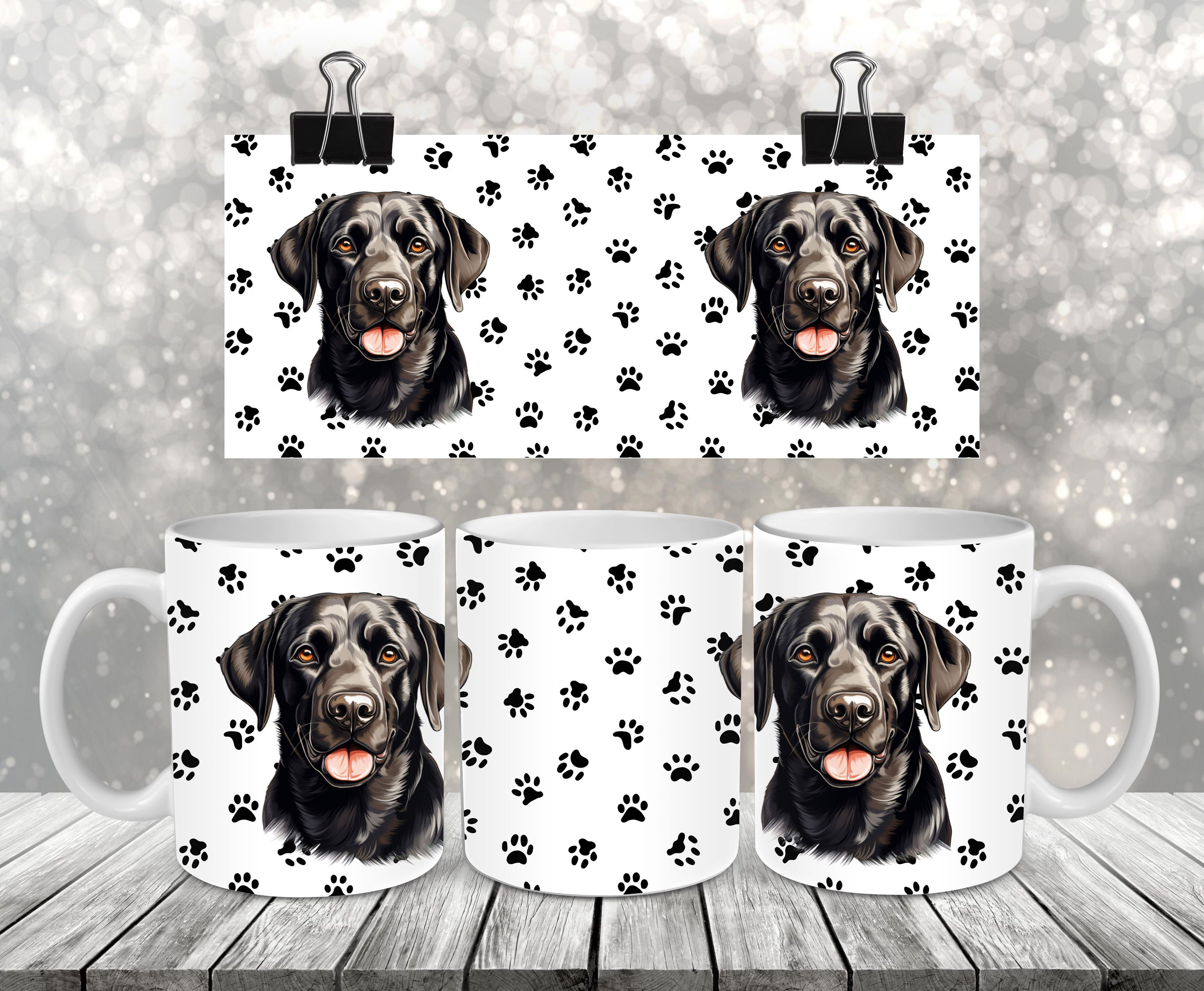 Black Lab Sublimation Coffee Mug Coffee Mug Wrap PNG - Etsy