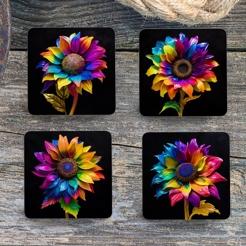Sunflower Coasters - Etsy