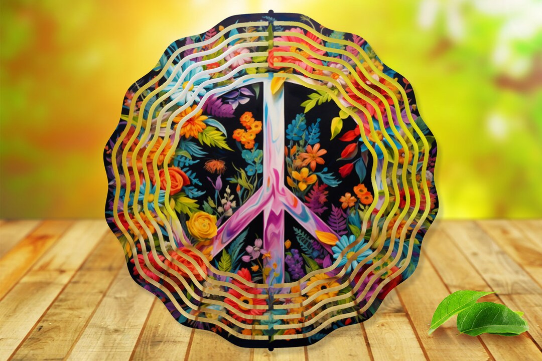 Wind Spinner Sublimation - Peace Sign - Wind Spinner Design - 10 Inch ...