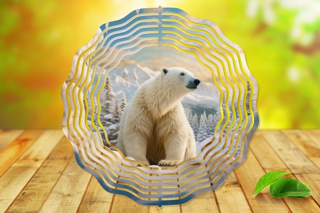 Wind Spinner Sublimation - Polar Bear - Wind Spinner Design - 10 Inch ...