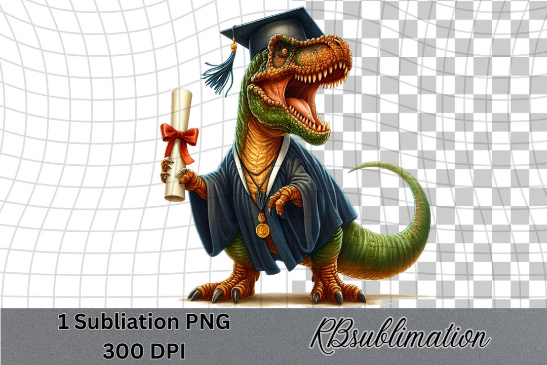 Graduation Dinosaur- Watercolor Clipart - PNG Digital Clipart ...