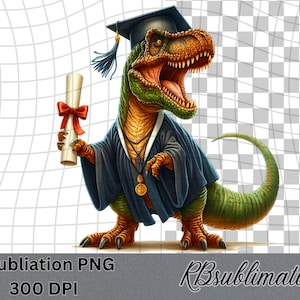 Graduation Dinosaur- Watercolor Clipart - PNG Digital Clipart ...