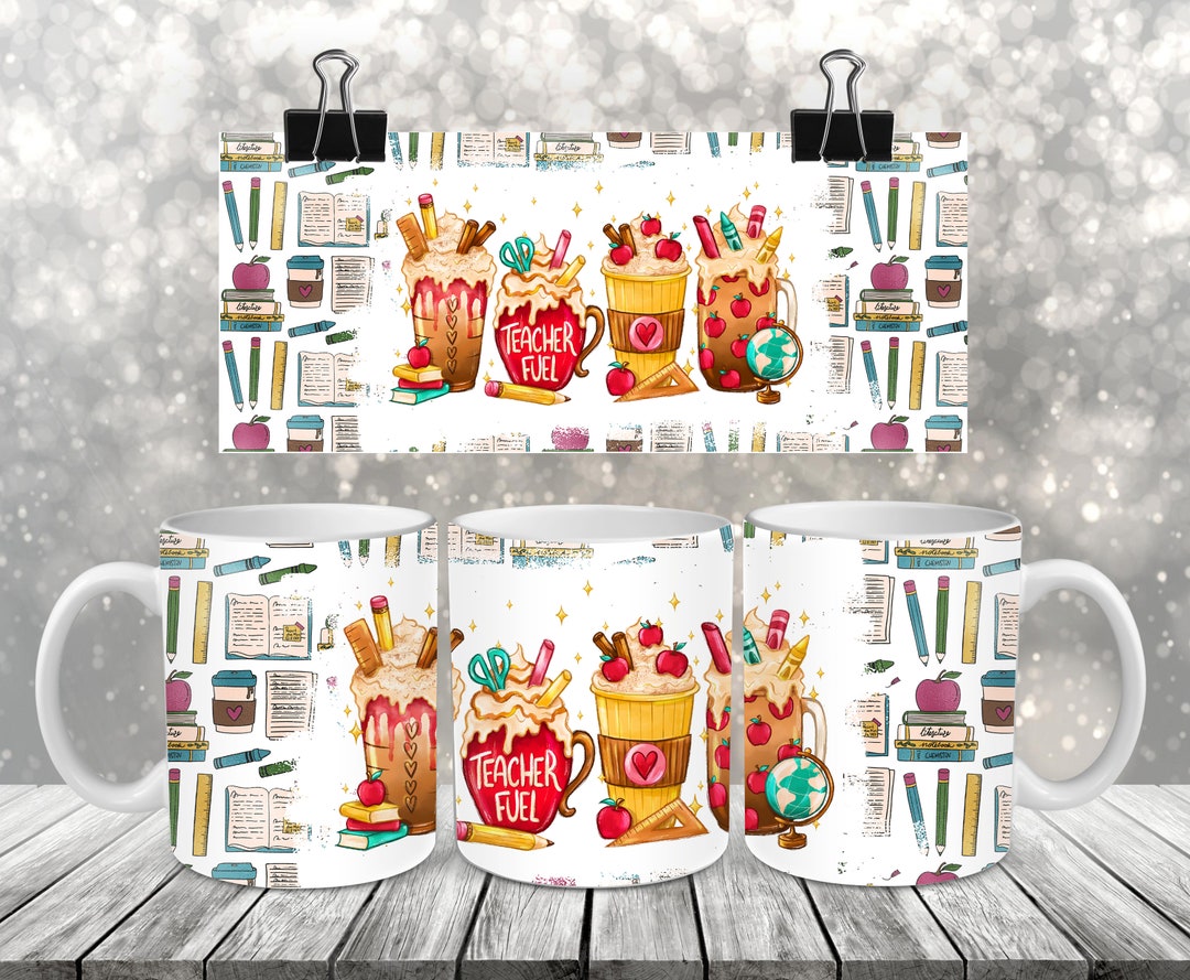Teacher Fuel - Sublimation Coffee Mug Wrap - PNG Design - Etsy