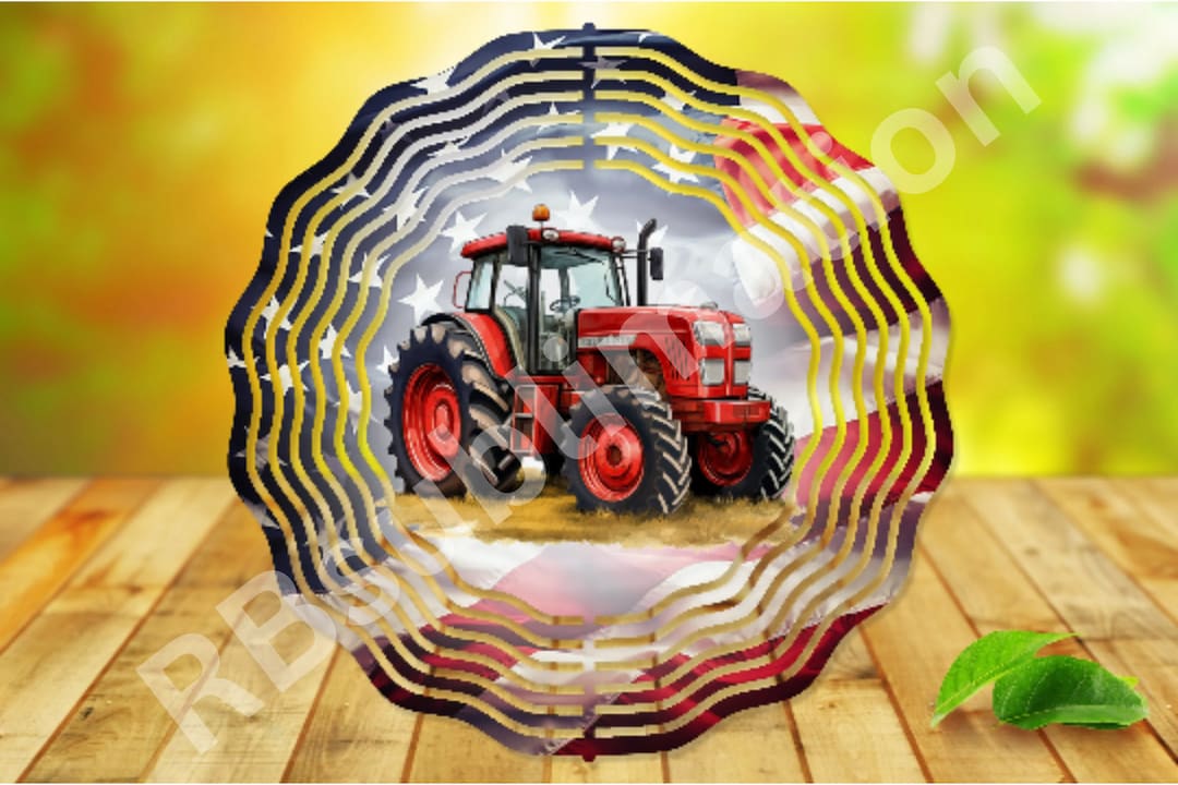 Wind Spinner Sublimation - Red Tractor - Wind Spinner Design - 10 Inch ...
