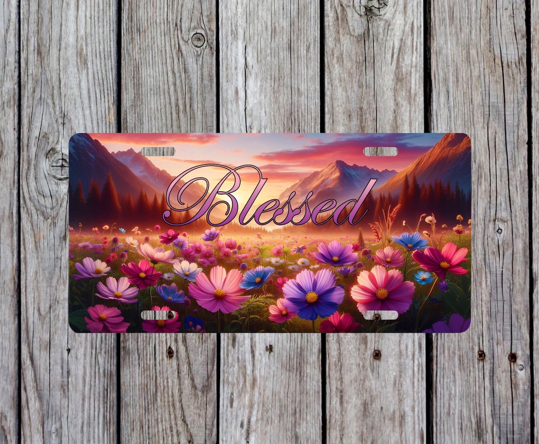 Blessed Landscape Scene - License Plate Design - PNG Digital Download ...