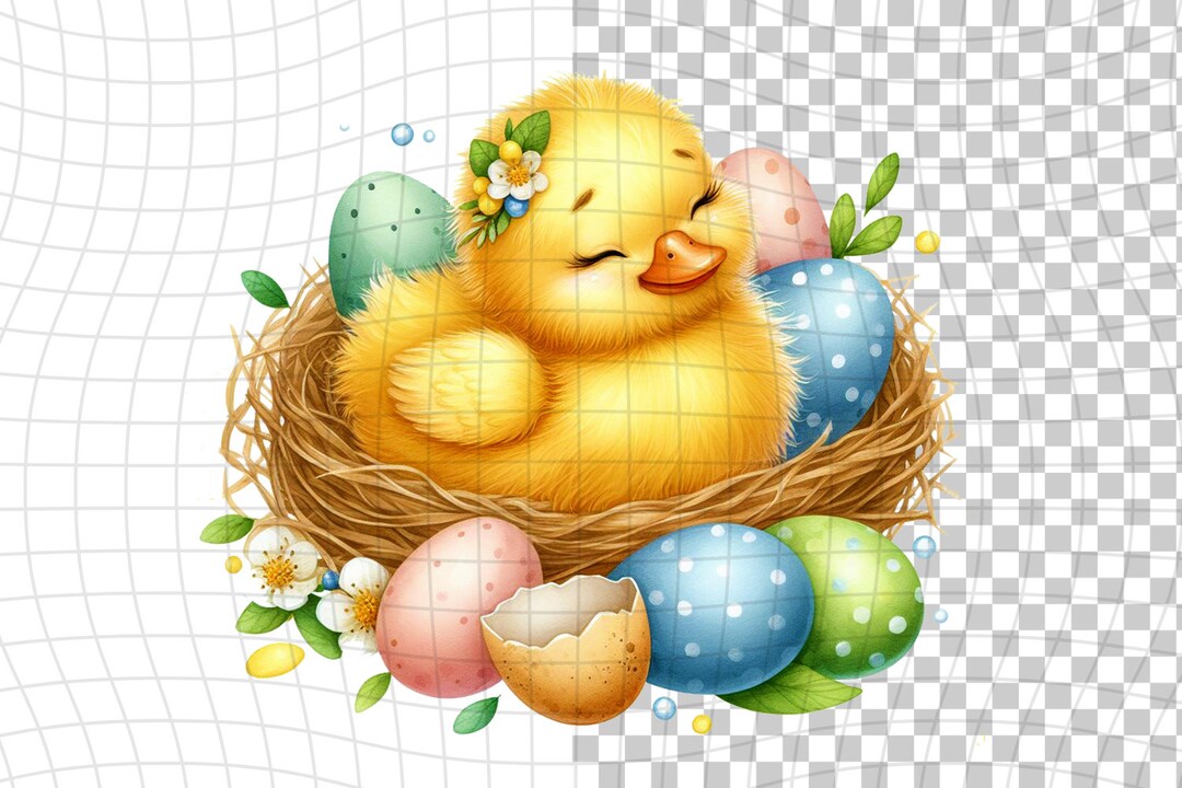 Easter Duck - Watercolor Clipart - PNG Digital Clipart - Scrapbooking ...