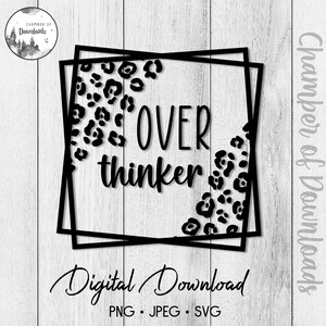 Overthinker SVG JPG PNG Cut Print File Overthink - Etsy