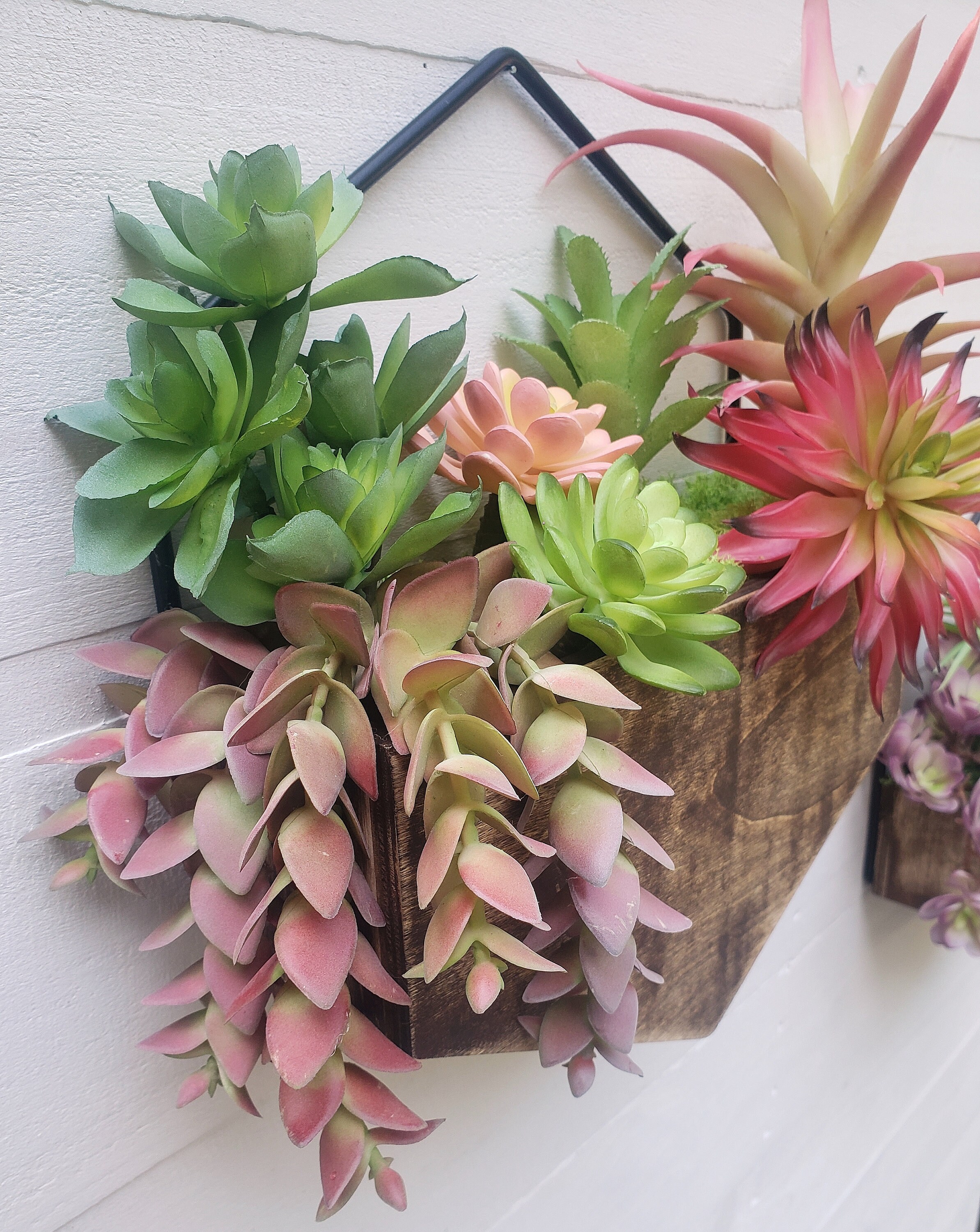 Succulent Wall Hanging Wall Planter Faux Succulent Wall - Etsy