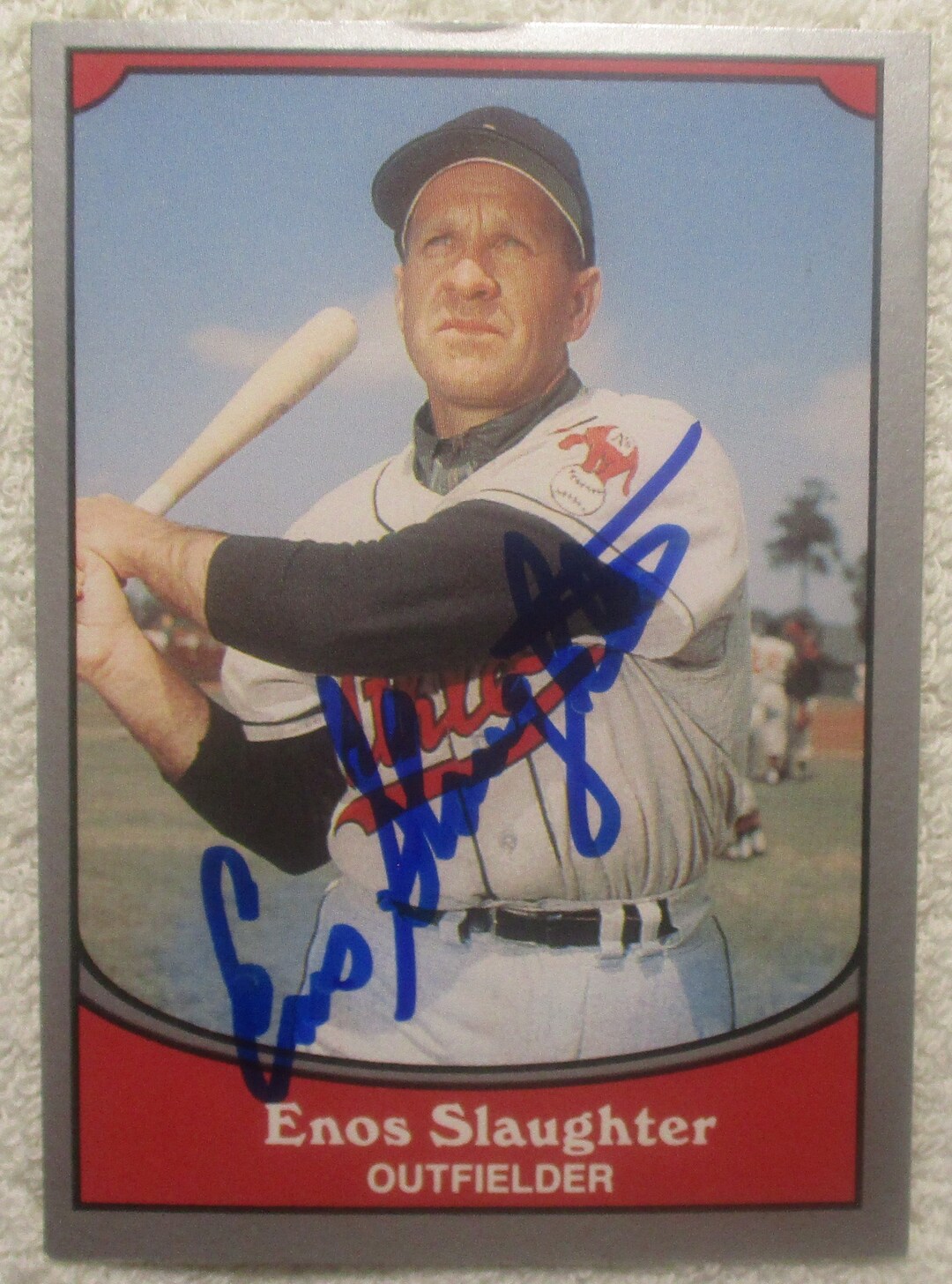 Enos Slaughter Legends Autographed Card Athletics No COA - Etsy