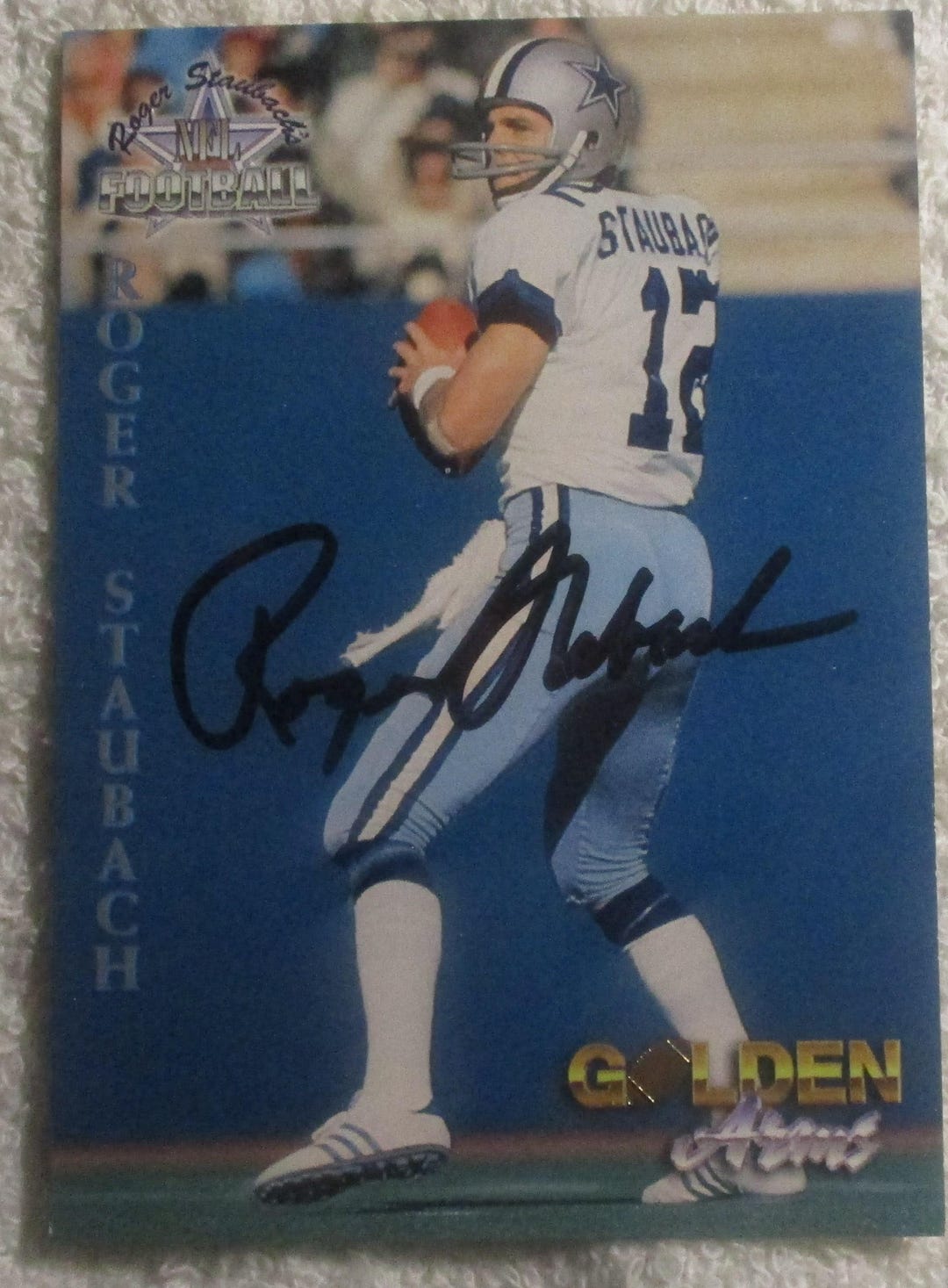 Roger Staubach Golden Arm Autographed Card Cowboys No COA - Etsy