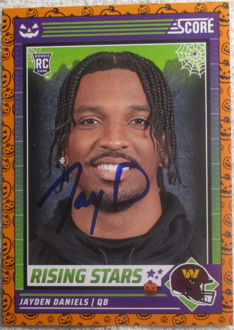 Jayden Daniels Rookie Rising Stars Autographed Card Commanders No COA ...