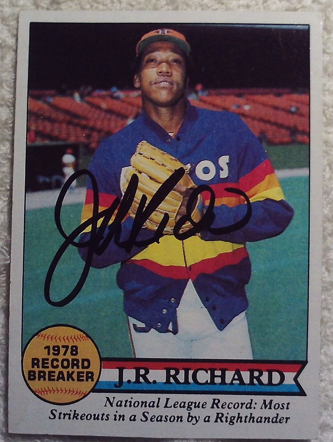 J. R. Richard Record Breaker Autographed Card Astros No COA - Etsy