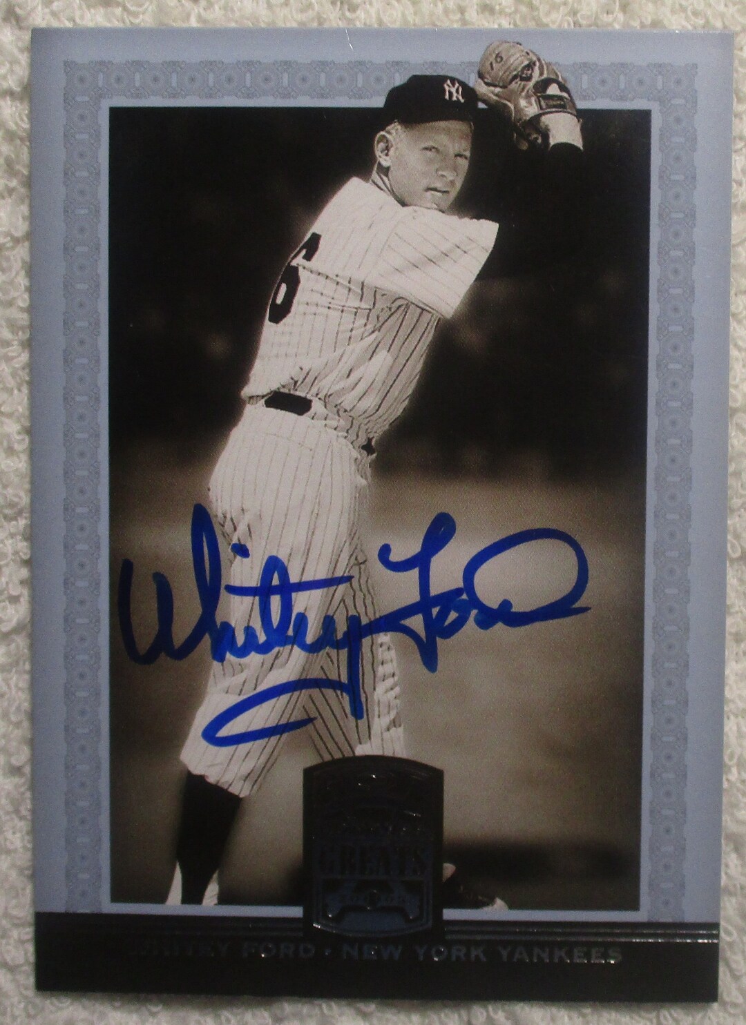 Whitey Ford Greats Autographed Card Yankees No COA - Etsy