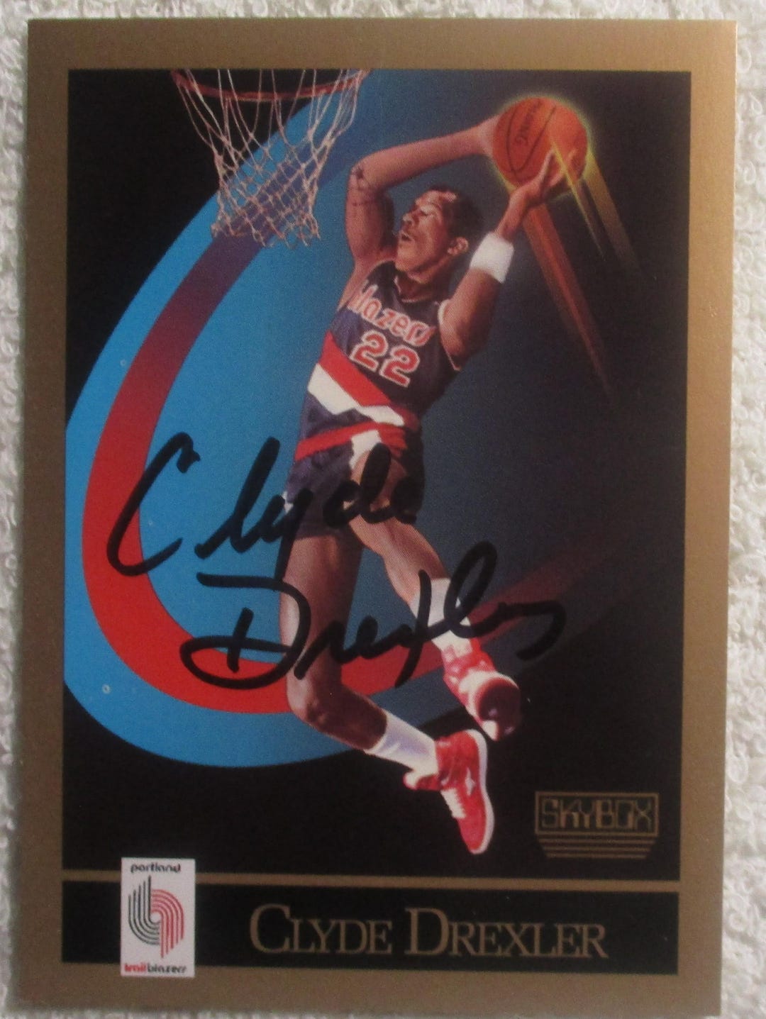 Clyde Drexler Autographed Card Trail Blazers No COA - Etsy