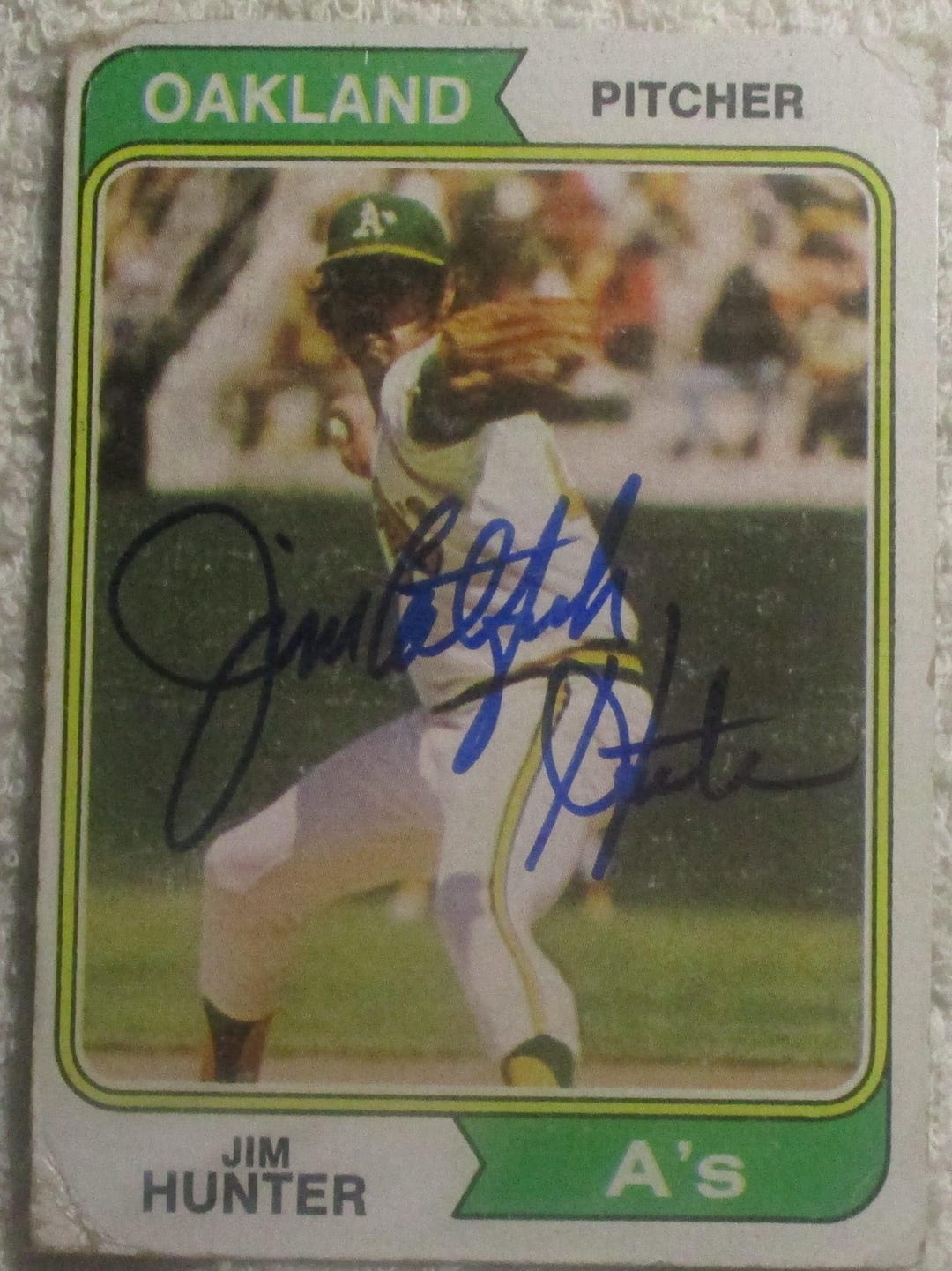 Jim Catfish Hunter Autographed Card Athletics No COA - Etsy Australia