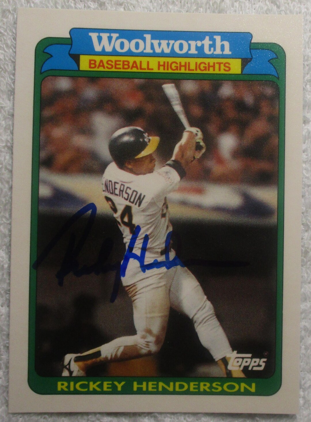 Rickey Henderson Highlight Autographed Card Athletics No COA - Etsy