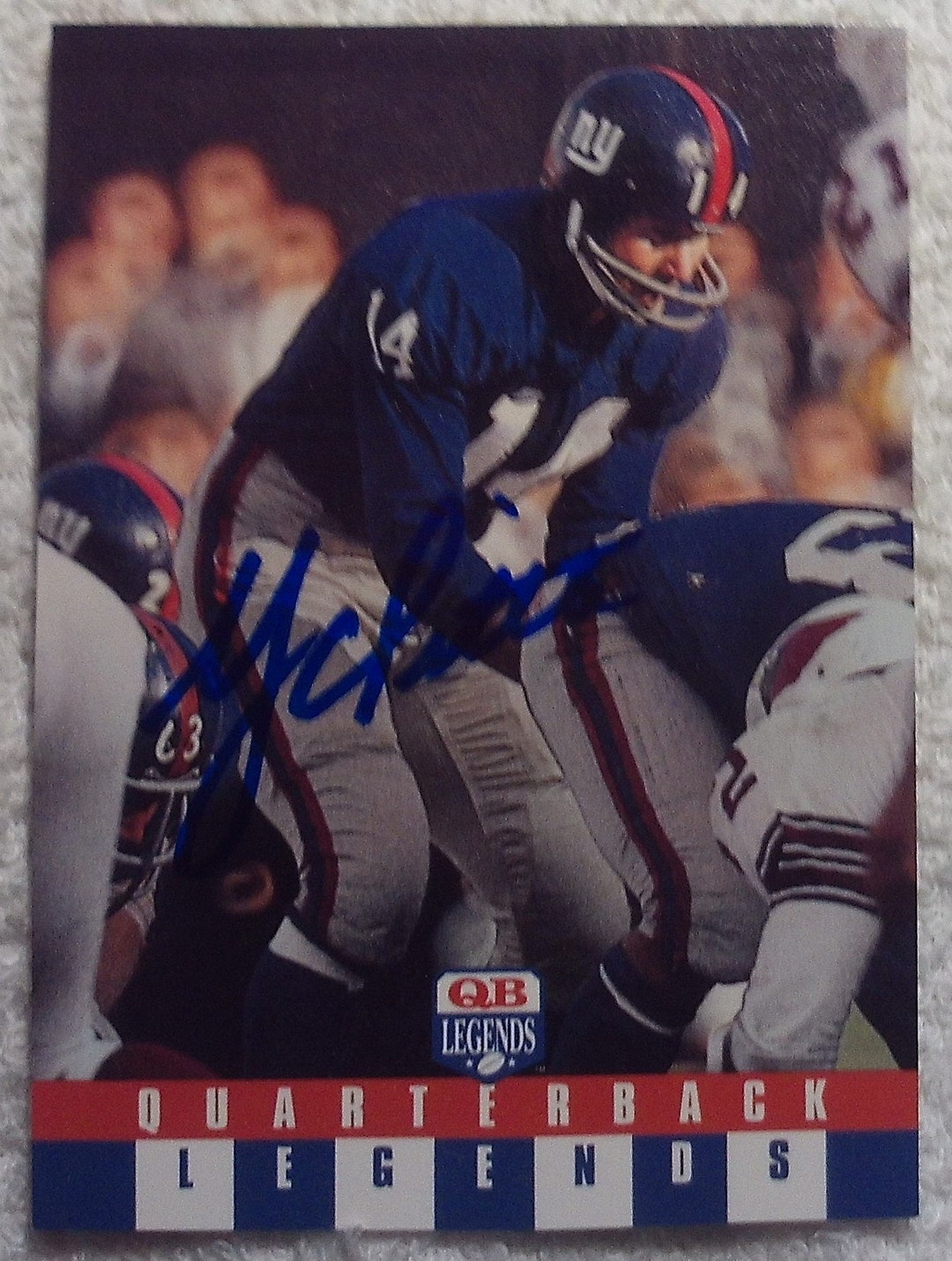 Y. A. Tittle QB Legends Autographed Card Giants No COA - Etsy