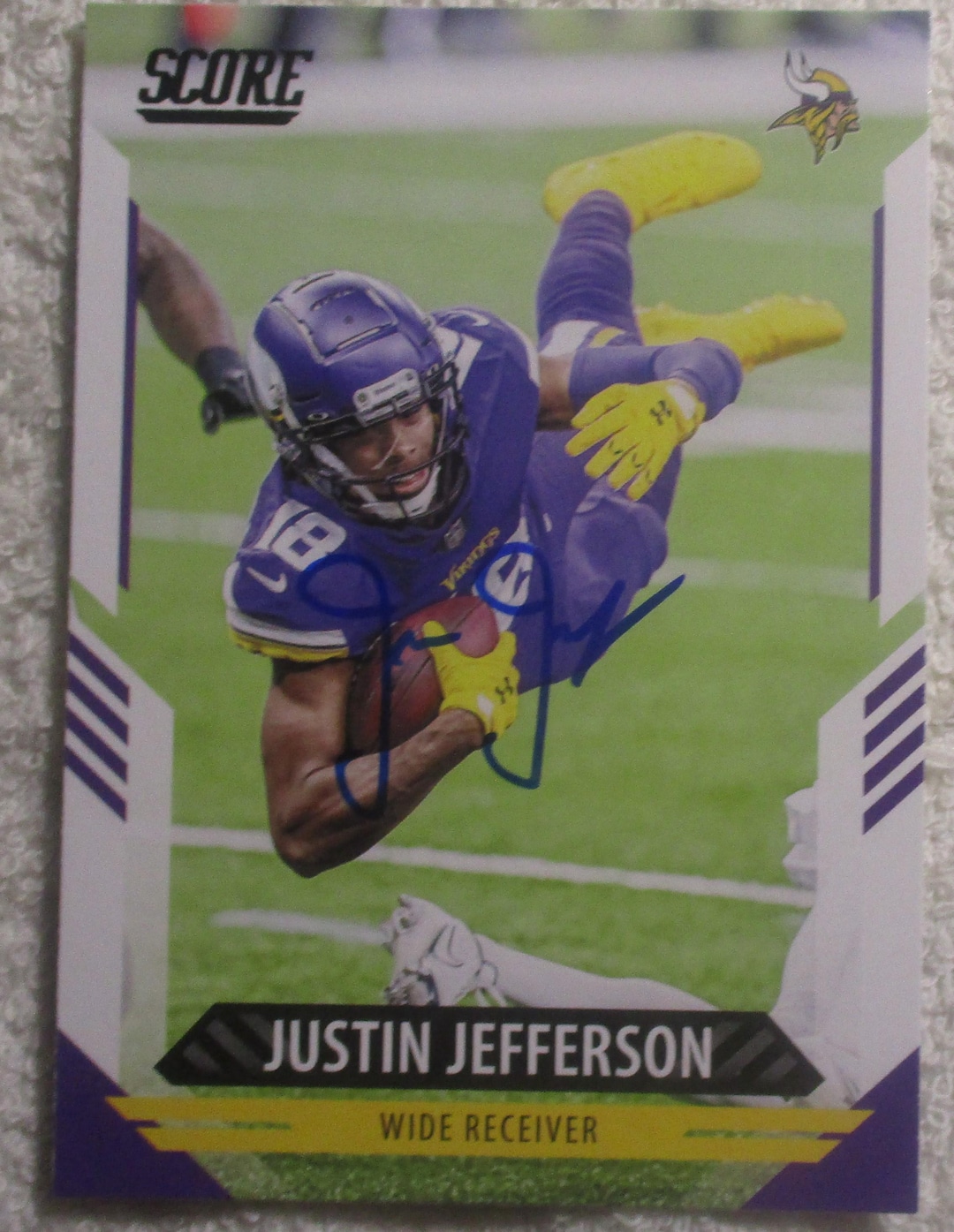 Justin Jefferson Autographed Card Vikings No COA - Etsy