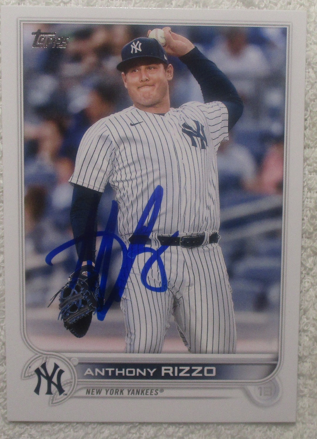 Anthony Rizzo Autographed Card Yankees No COA - Etsy
