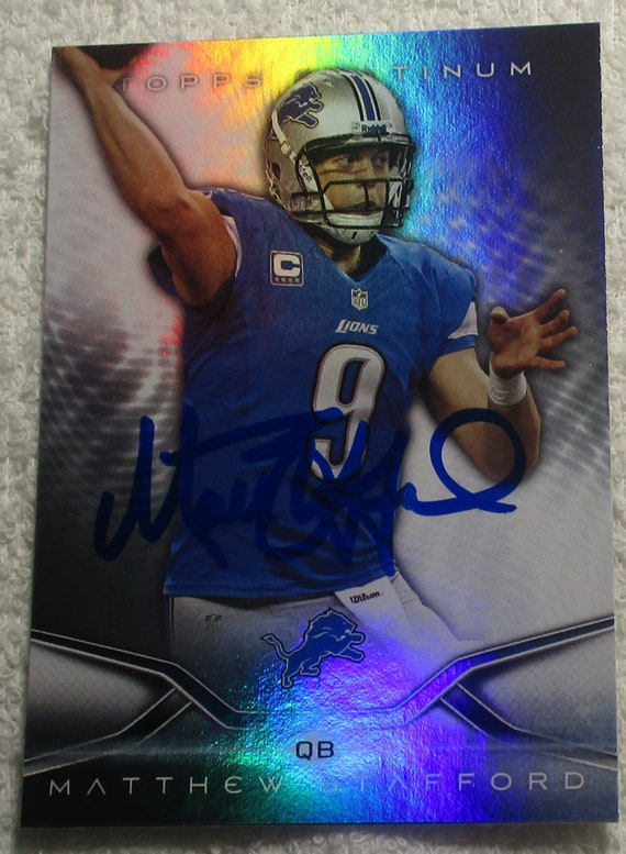 Matthew Stafford Autographed Card Lions No COA Collectibles Memorabilia ...
