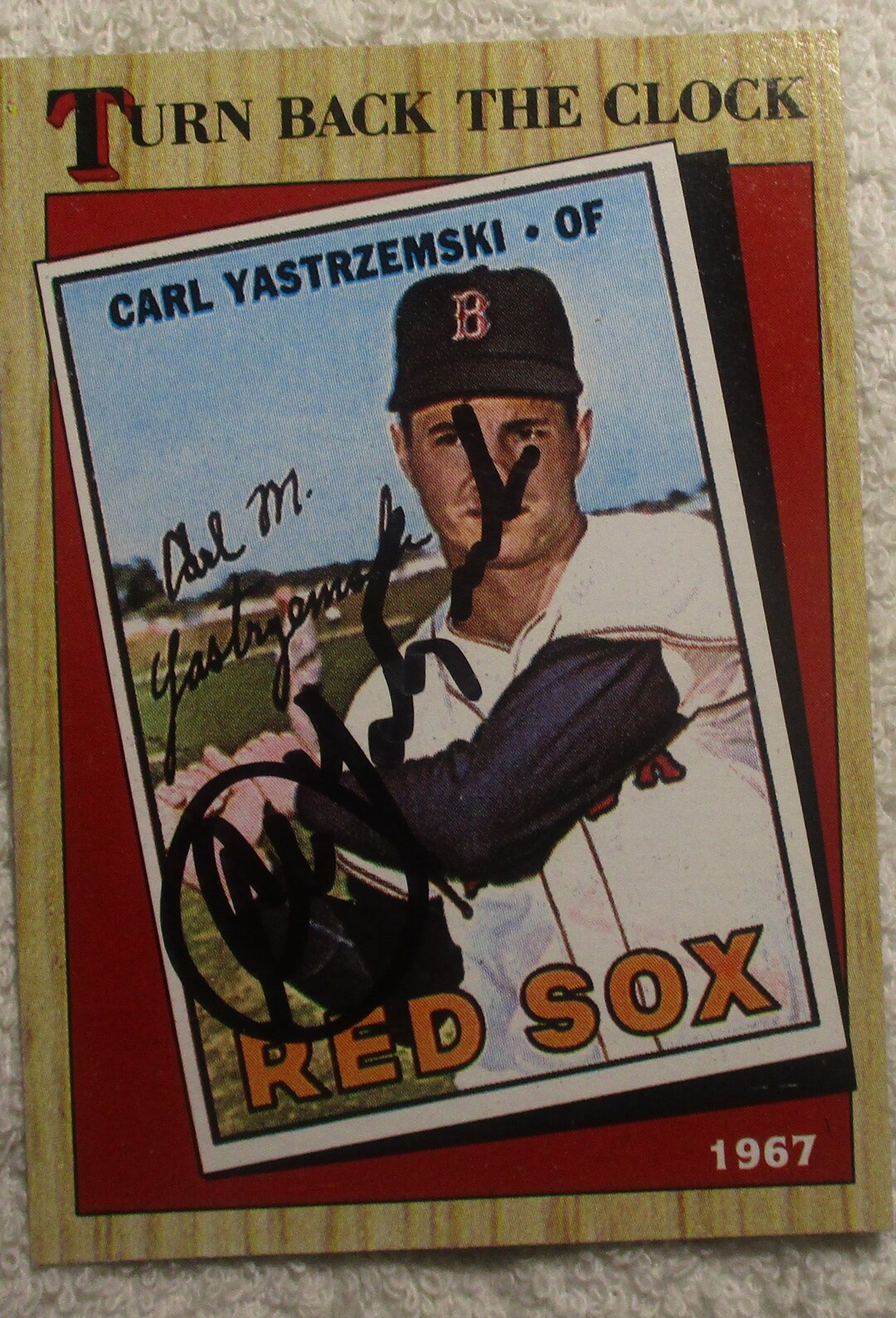 Carl Yastrzemski Turn Back Clock Autographed Card Red Sox No COA - Etsy